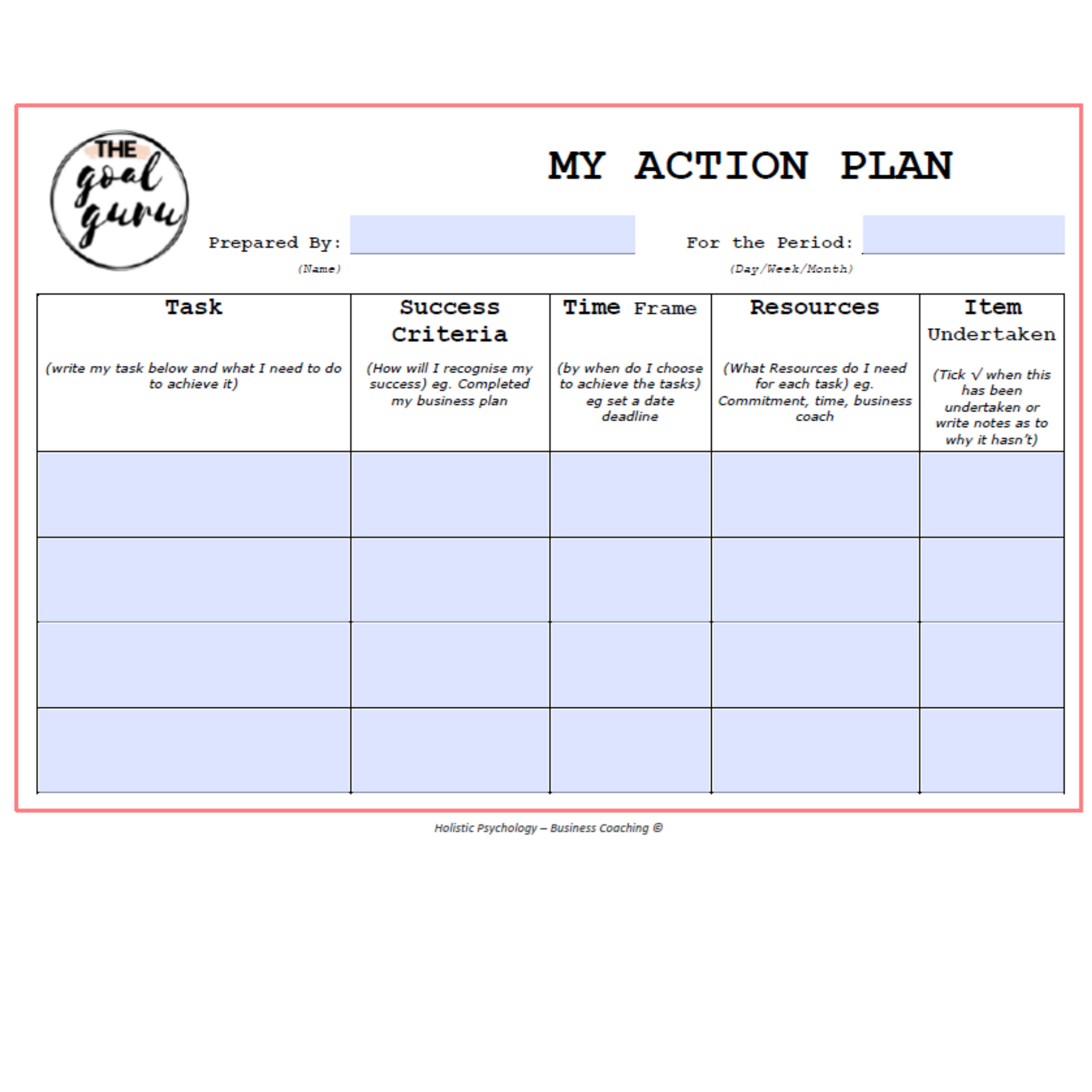 personalised action plan